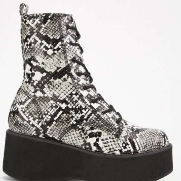 Shoes | Python Skin Pattern Platform Boots | Poshmark